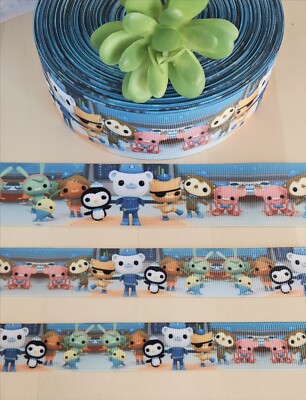 7/8, 1 & 1.5" (1 YD) Octonauts Grosgrain Ribbon Captain Barnecles ...