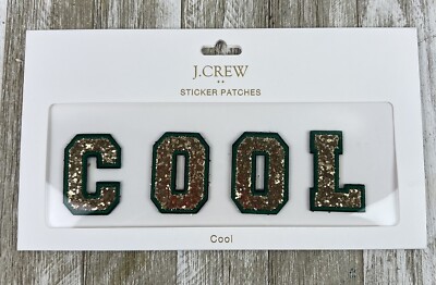 J. Crew Sticker Patches “COOL” Glittered Green Gold Multi Use Adhesive ...