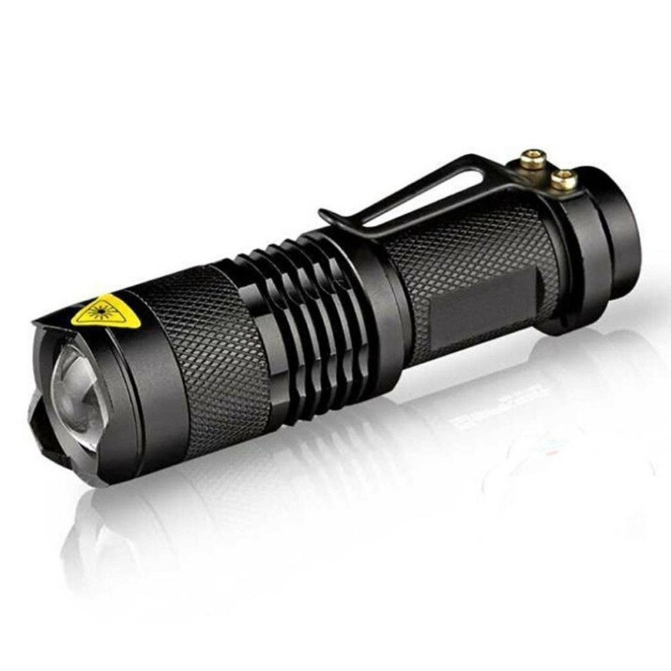 1-50X Tactical Flashlight LED Torch Mini Light Clip Super Bright ...