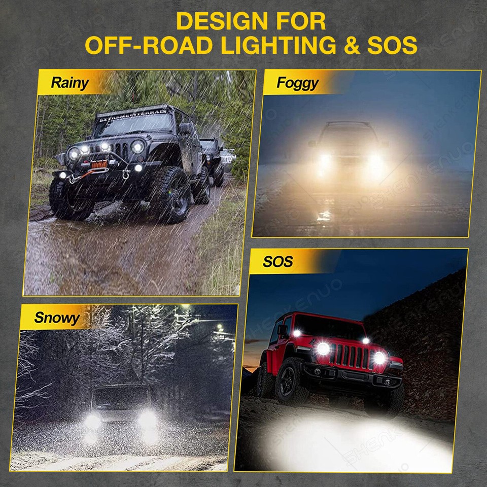 2x 2Inch LED Cube Pods Work Lights Bar Spot Fog Lamps For Jeep Driving ...