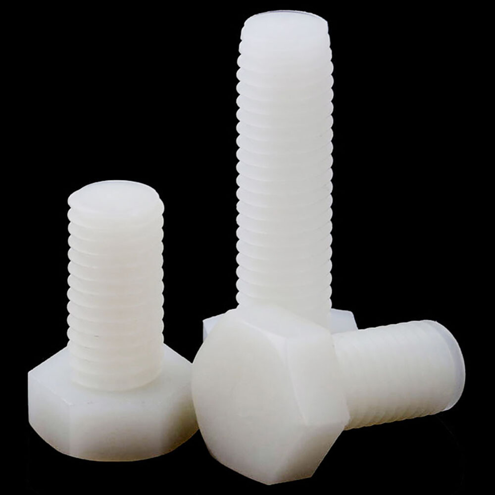 Nylon Plastic Hex Bolt Head Fully Threaded Set Screws Bolts M3 M4 M5 M6 ...