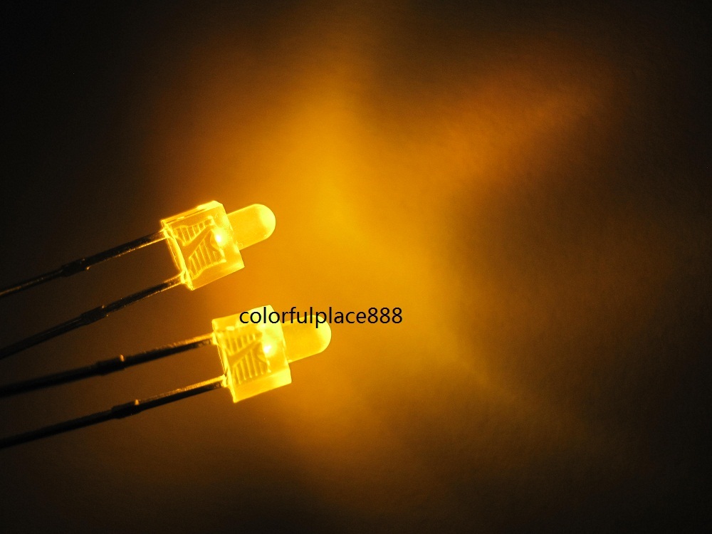 100pcs, 2mm Round Top Diffused Red Yellow Blue Green White LED Diodes ...