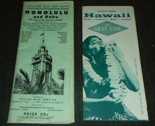 Rare 1948 & 1958 Territory of Hawaii & Honolulu Vintage Pre Statehood ...