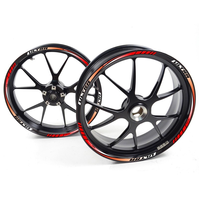 AUEN Sticker wheel Rim Kawasaki ER 6N ER6N ER-6N Red strip tape vinyl ...