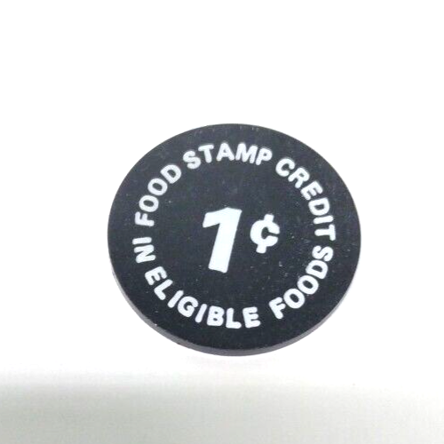 1 Cent - Black Token - Food Stamp Credit - Collett's Grocery Roark KY ...