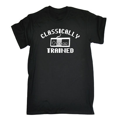 Classically Trained T-SHIRT Video Game Gamer Retro Geek Tee birthday ...