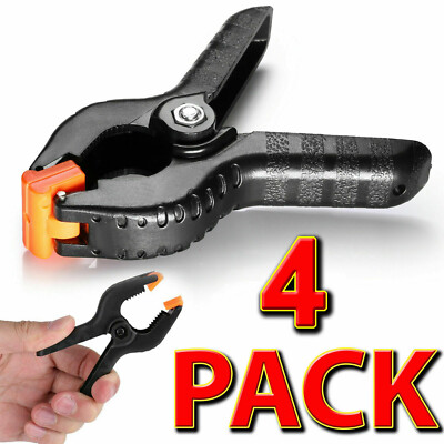 🔥4 Pack QUALITY Heavy Duty SPRING CLAMPS Nylon Plastic Quick Grips ...
