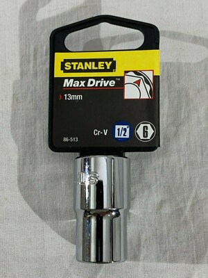 Stanley Max Drive 13 mm, 6 point 1/2" drive socket 86-513 - NOS | eBay