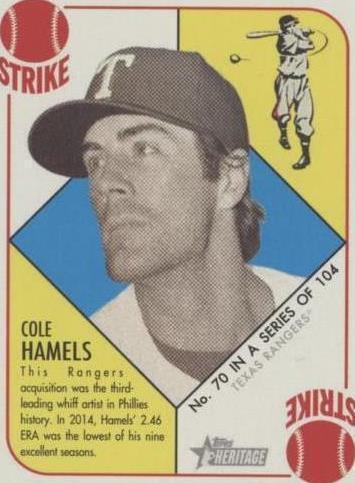 2015 Topps Heritage '51 - Cole Hamels #70 Mini Red Back for sale online ...