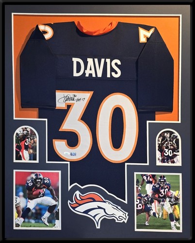 FRAMED DENVER BRONCOS TERRELL DAVIS AUTOGRAPHED SIGNED JERSEY JSA COA ...