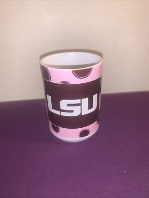 LSU Pink & Brown Logo Polka Dot 15oz Coffee Mug | eBay