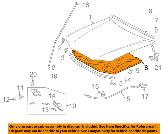 TOYOTA OEM 97-01 Camry Hood-insulation Pad Liner Heat Shield 5334106031 ...