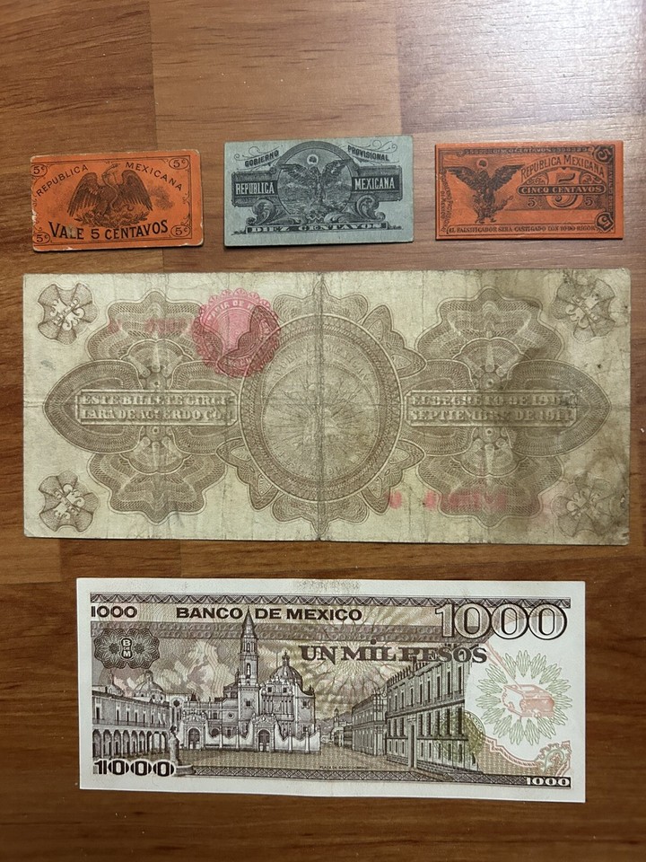 MEXICO Banknotes 1914 Gobierno Provisional De Mexico. Lot Of 5 Notes ...