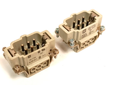 2x Harting Han 6E-M Steckverbinder 16A 500V / 600V Verbinder 6E M | eBay