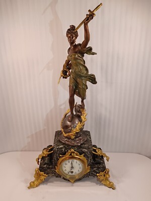 Antique FRENCH Victorian Mantel/Table Time Only Clock “VICTORIE” 1890 ...