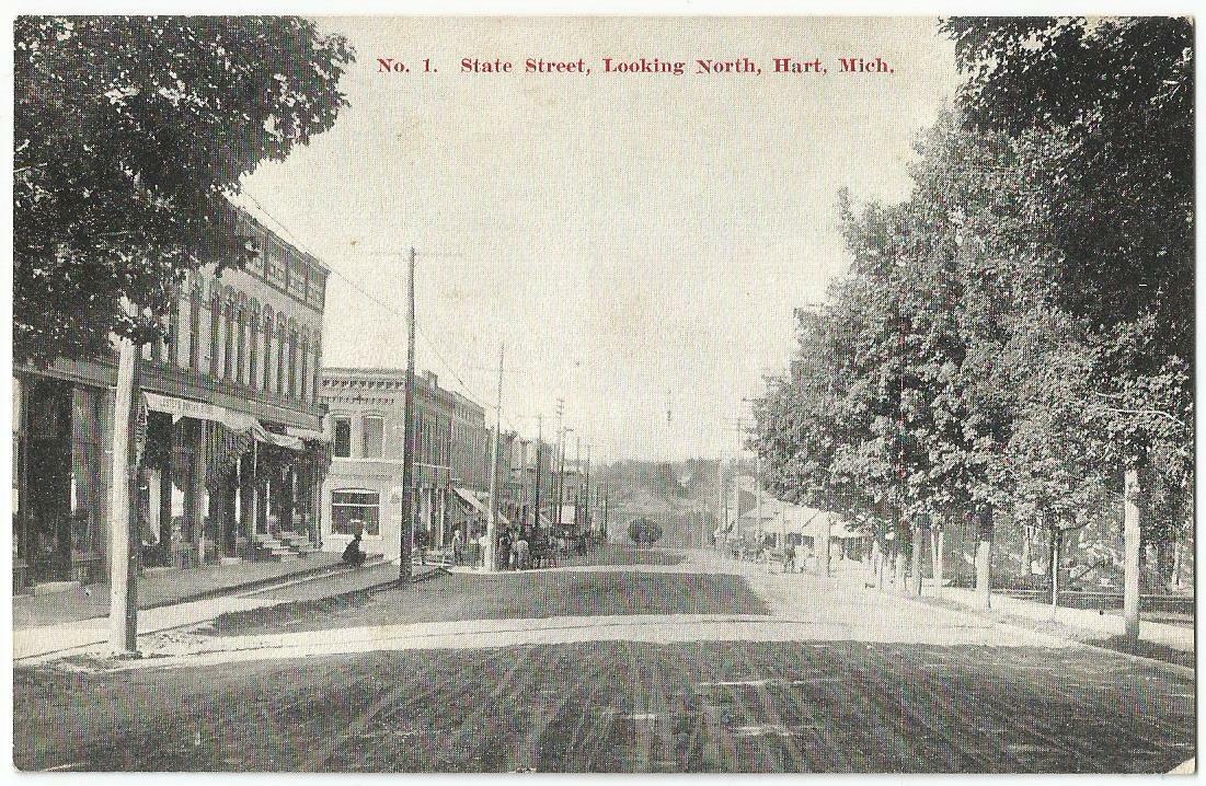 Hart Michigan MI ~ State Street Downtown View Looking North c.1909 | eBay