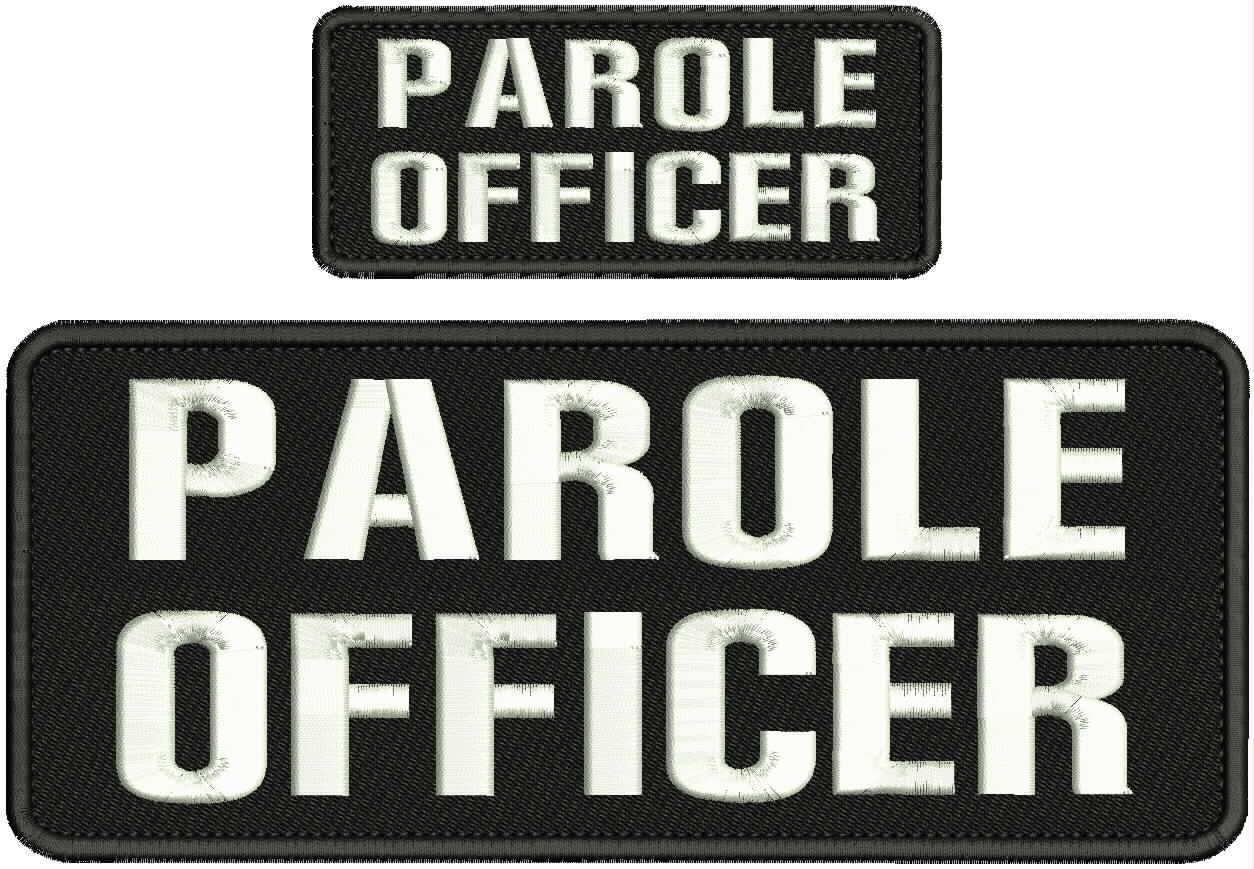 Parole Officer Embroidery Patches 4 X 10 and 2x5hook on back Wihte ...