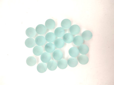 25 Murmeln klar gefrostet mit Blaustich 16mm Glasmurmel, Glaskugel ...