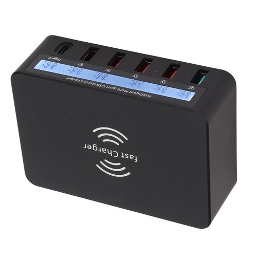 USB Phone Charging Station Block 40W 6 Port QC 3.0 Charging Hub ...