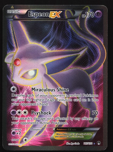 Espeon EX (Full Art) 117/122 XY - BREAKpoint Ultra Rare Pokemon Card | eBay