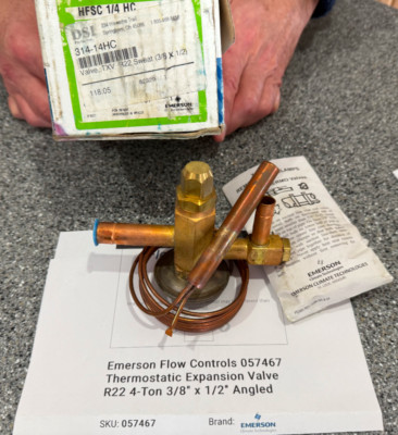 Emerson Flow Controls 057467 Thermostatic Expansion Valve R22 4-ton 3/8 ...
