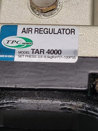 TPC Pneumatics TAR 4000 Air Regulator , removed from a Samsung CP45 SMT ...