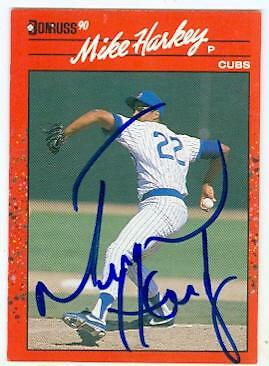 Mike Harkey autographed baseball card (Chicago Cubs) 1990 Donruss #522 ...