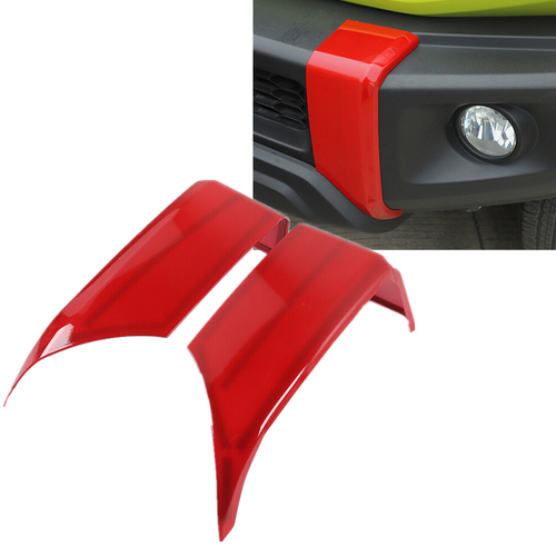 Red ABS Front Bumper Decor Trim cover Bezel 2pcs For Suzuki Jimny 19 ...