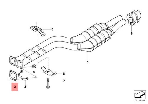 BMW NEW GENUINE E46 E39 E60 E65 EXHAUST DOWN PIPE GASKET FLAT SEAL ...