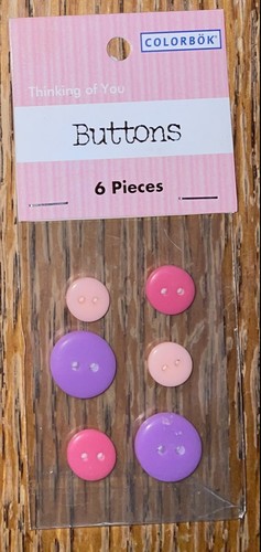 Colorbok Adhesive Buttons 6 Pcs Thinking of You 3D Card 37857 Scrapbook ...