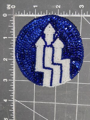 Vintage Blue White Three 3 Arrows Sequins Beads Patch Applique Military ...