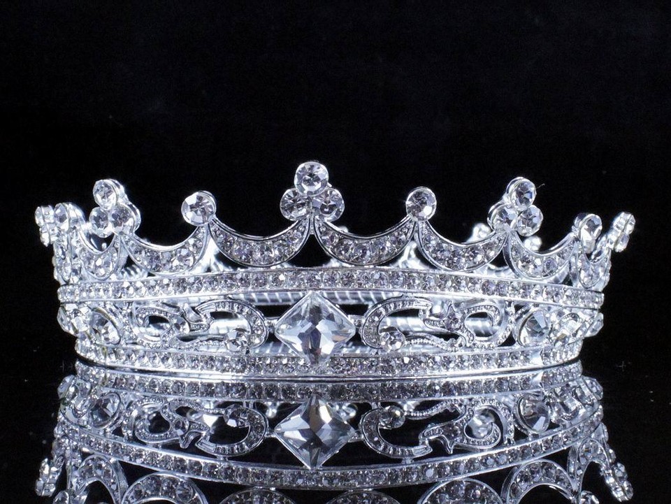 4.5CM HIGH CRYSTAL RHINESTONE 4 WOMEN GIRL HAIR TIARA CROWN PARTY ...