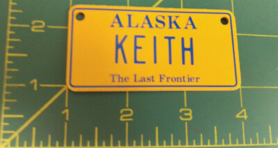 Alaska License Plate Name Keychain KEITH 1980s design on 1 side - AK ...