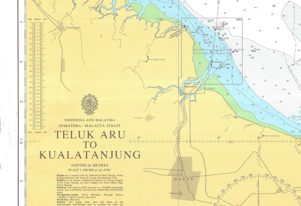 3921 Sumateru Malacca Strait Teluk Aru Kualatanjung Indonesia Chart ...