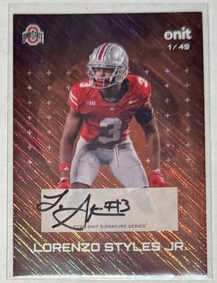 Lorenzo Styles Jr. 2025 Onit Gravity Signature Auto 1/49 Ohio State ...