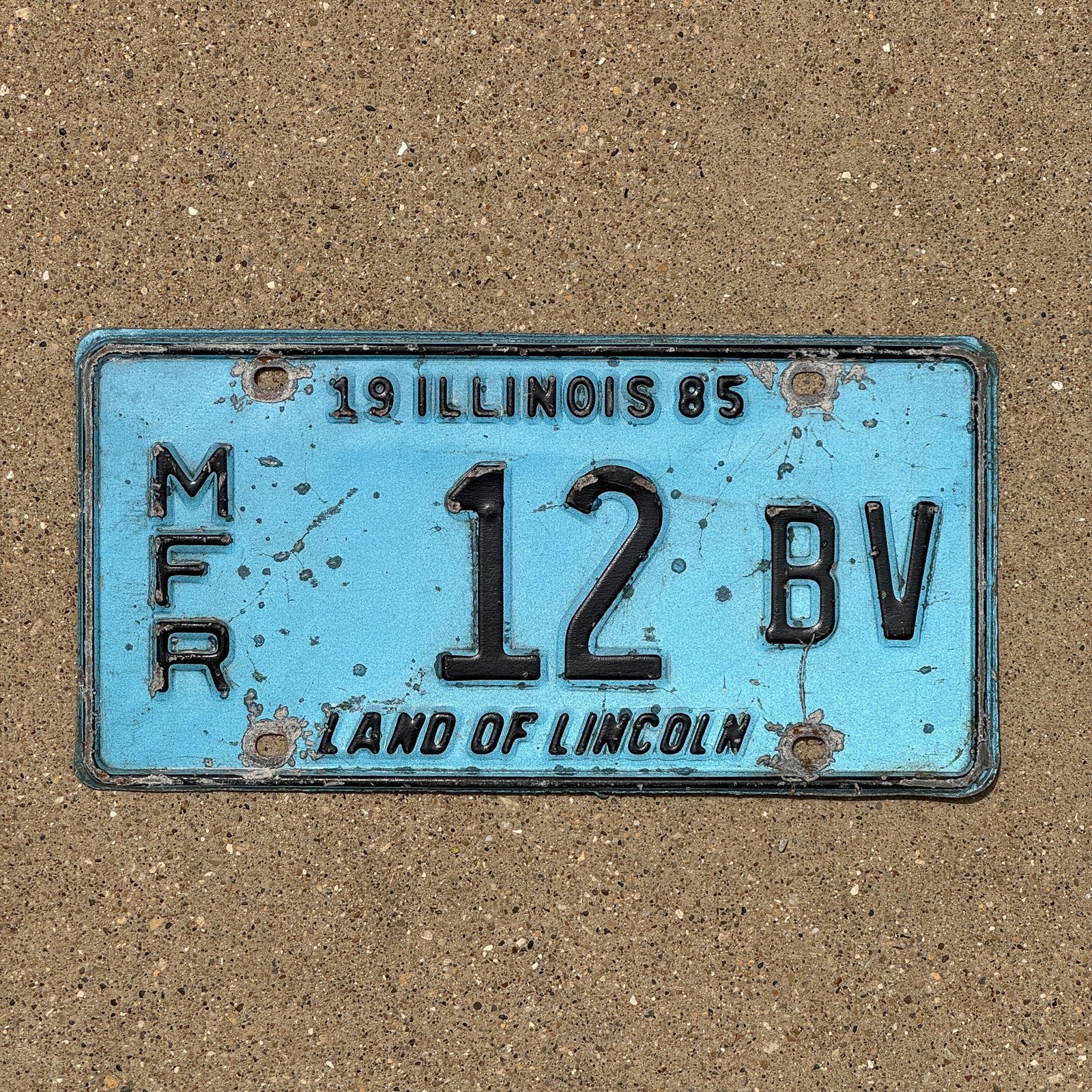 1985 Illinois Manufacturer License Plate Auto Tag Garage Decor Vintage ...