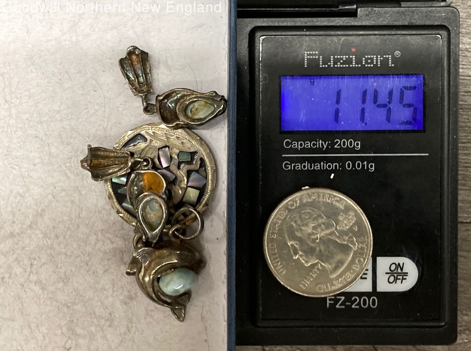 Unmarked Tests Sterling Silver Jewelry Lot w. Pendant Earrings Abalone ...