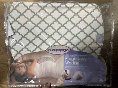 Boppy Pregnancy Wedge with Jersey Slipcover, Scalloped Trellis White | eBay