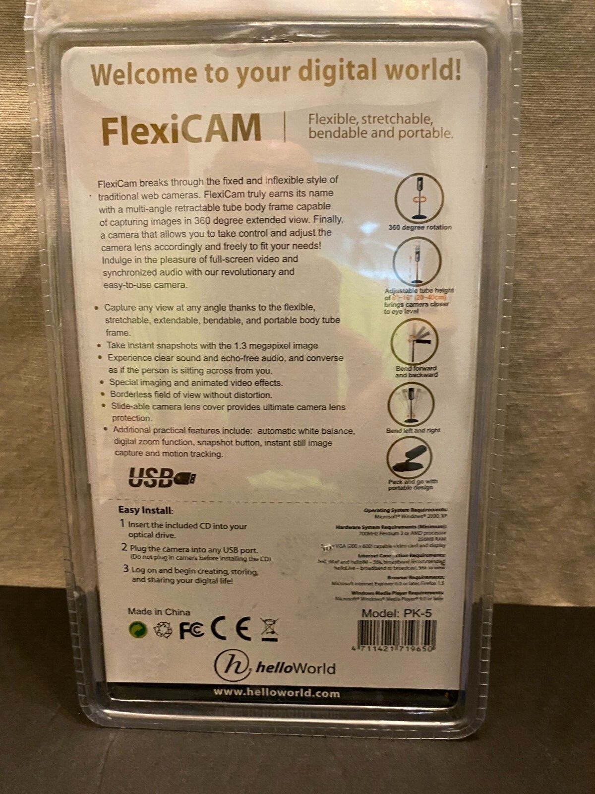 New HelloWorld FlexiCAM 350k pixels PK-5 digital life made simple | eBay