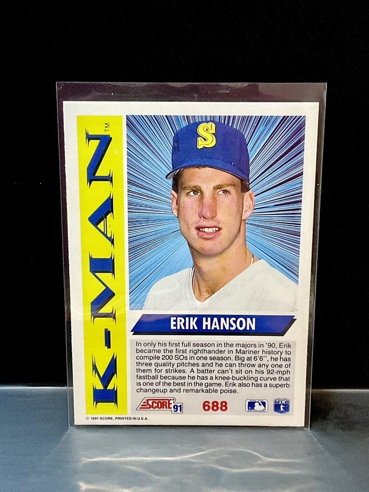 1991 Score K-MAN Erik Hanson #688 - Seattle Mariners | eBay