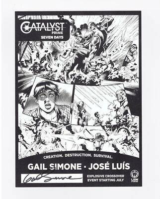 CATALYST PRIME SEVEN DAYS PROMO CARD SIGNED BY GAIL SIMONE COMICSPRO ...