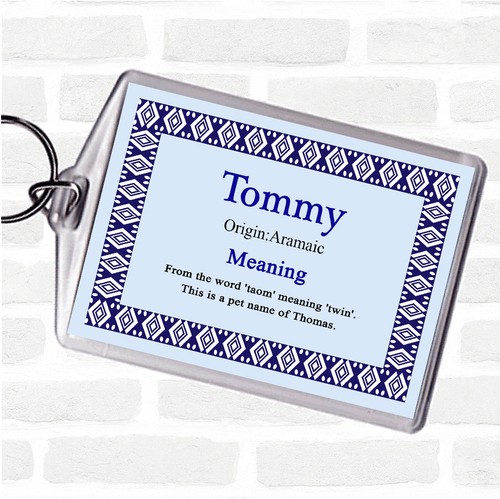 Tommy Name Meaning Bag Tag Keychain Keyring Blue | eBay