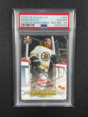 POP2 MARK RECCHI PSA 10 2019 UD CLEAR CUT #MR CANVAS SIGNATURES AUTO ...