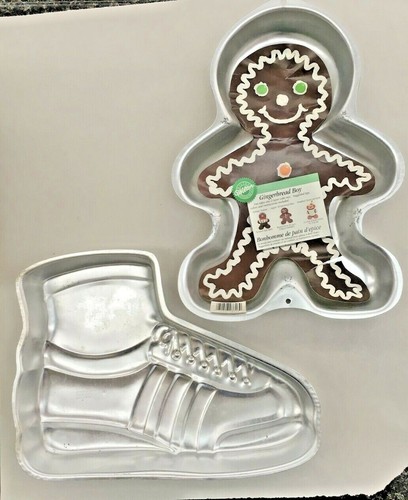 Cake Pan Molds Gingerbread Man & Shoe (Lot of 2) c5 | eBay