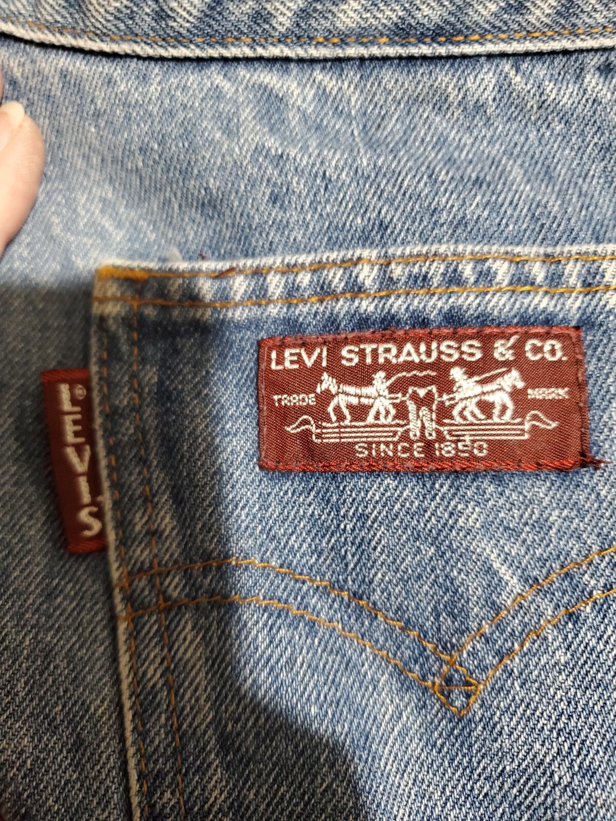 Vintage Rare Big E Levi's Burgundy Patch Late 60's ea… - Gem
