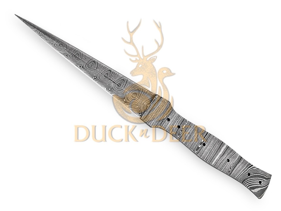10" Long Handmade Damascus Steel Blank Blade Dagger Knife Dagger Blank ...