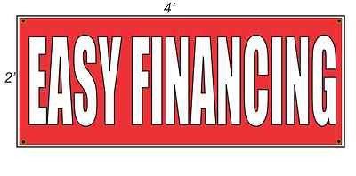 2x4 EASY FINANCING Red with White Copy Banner Sign NEW | eBay Australia