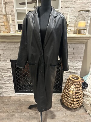 Split End Ltd Leather Trench Coat Vintage 90’s Women’s Small | eBay