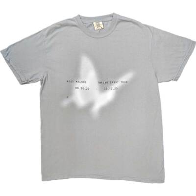 Post Malone Butterfly T-Shirt Grey New | eBay