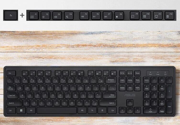 Original ASUS W1000 Ultra Slim Quiet 2.4Ghz Wireless Keyboard Mouse Set ...